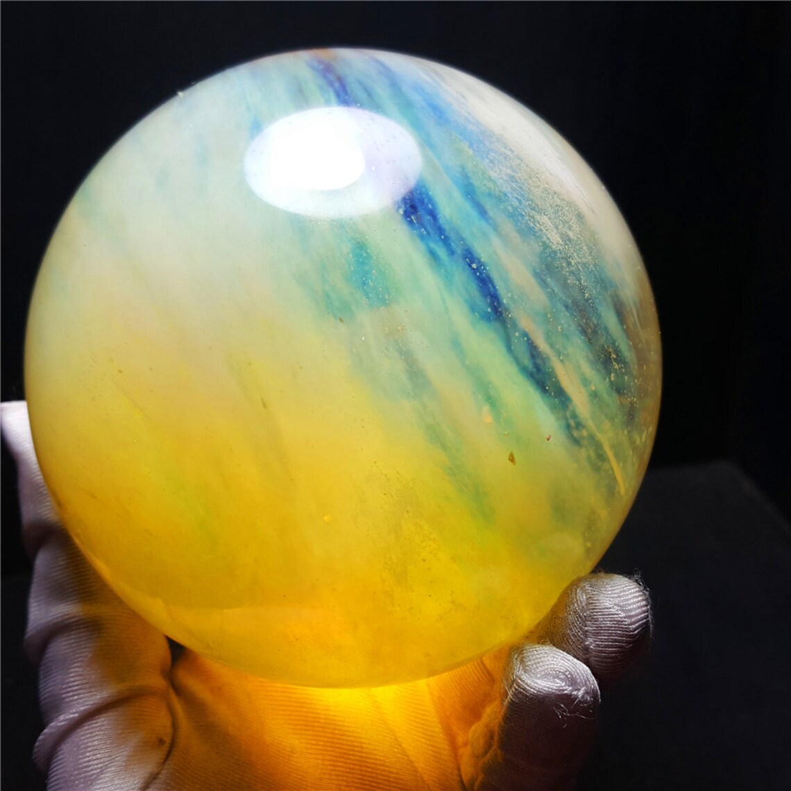 Lemon Smelt Yellow Crystal Quartz Sphere/Clear Smelt Quartz | Etsy