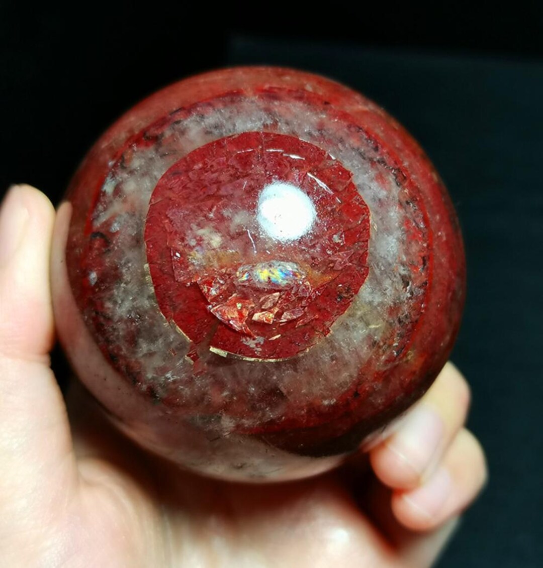 Natural Red Healer Quartz Sphere: Metaphysical Crystal Ball (62MM) - Etsy
