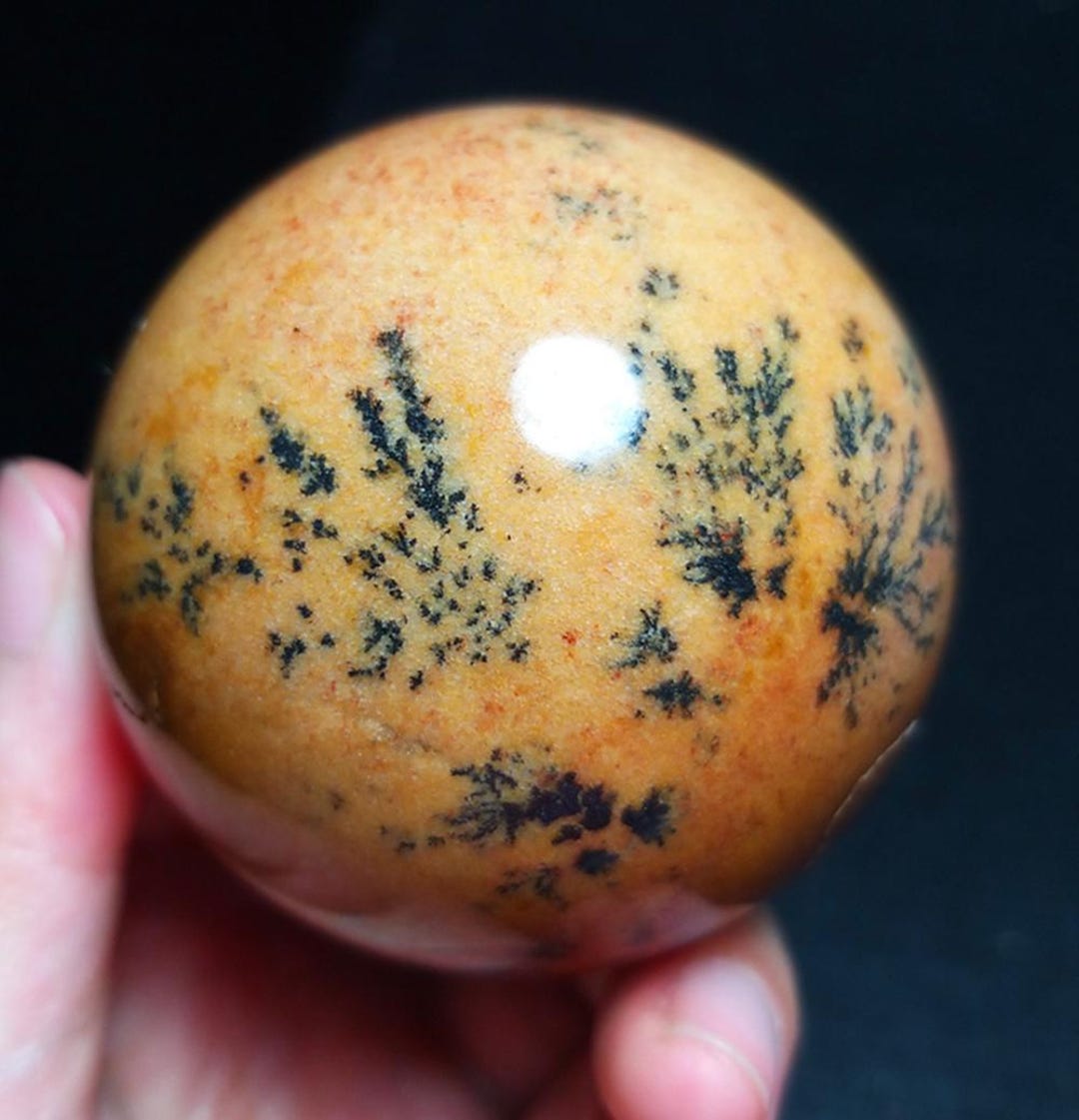 54MM Natural Dendritic Agate Stone Sphere,crystal Sphere Ball,fine ...