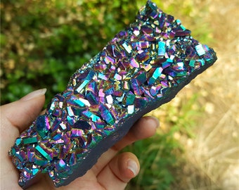 Green Aura Titanium Amethyst Crystal Beads/pendant/necklace/jewelry ...