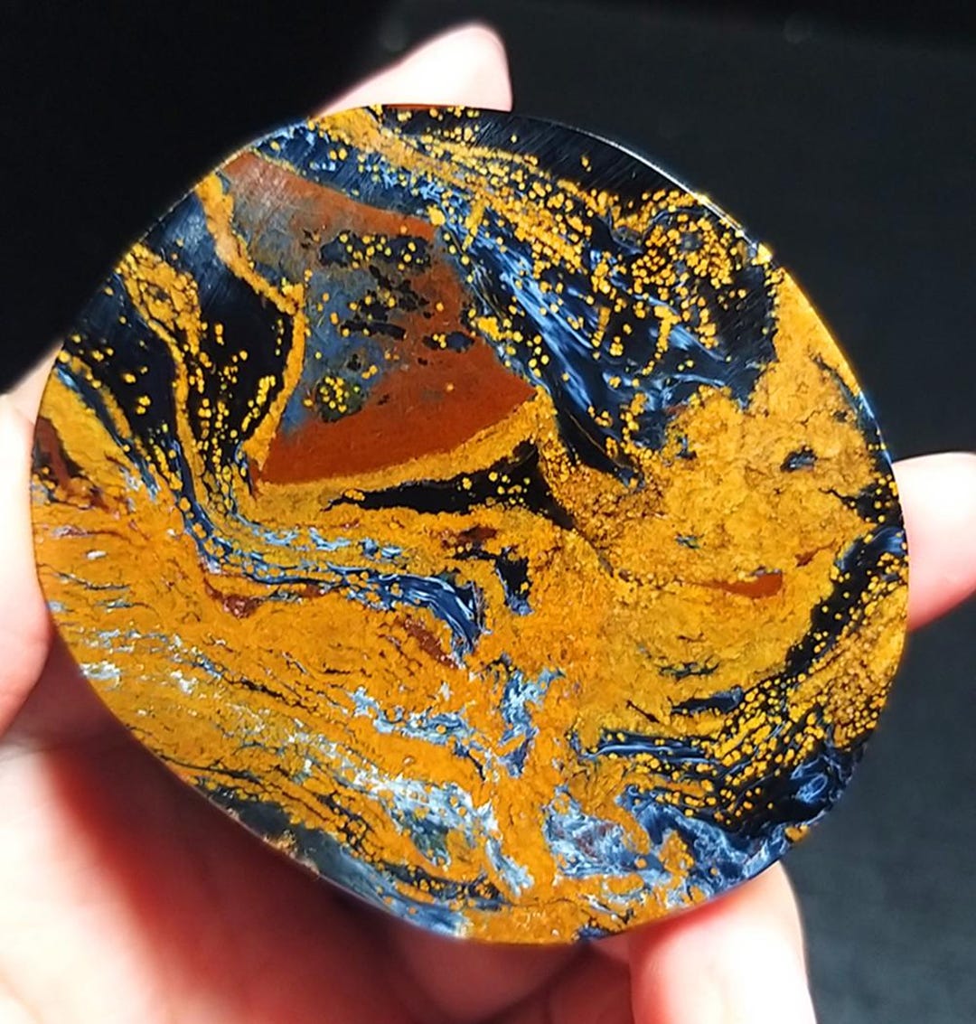 Golden Blue Pietersite Palm Stone: Namibia Healing Crystal - Etsy