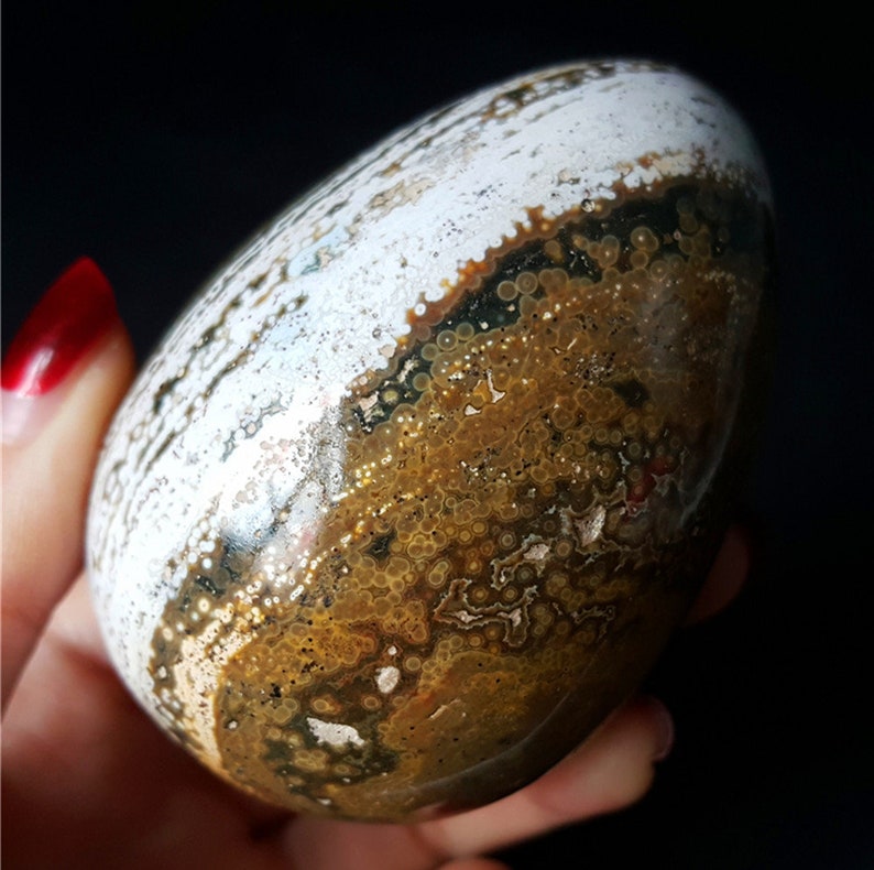 Natural Ocean Jasper Egg: Polished Crystal Healing Stone - Etsy
