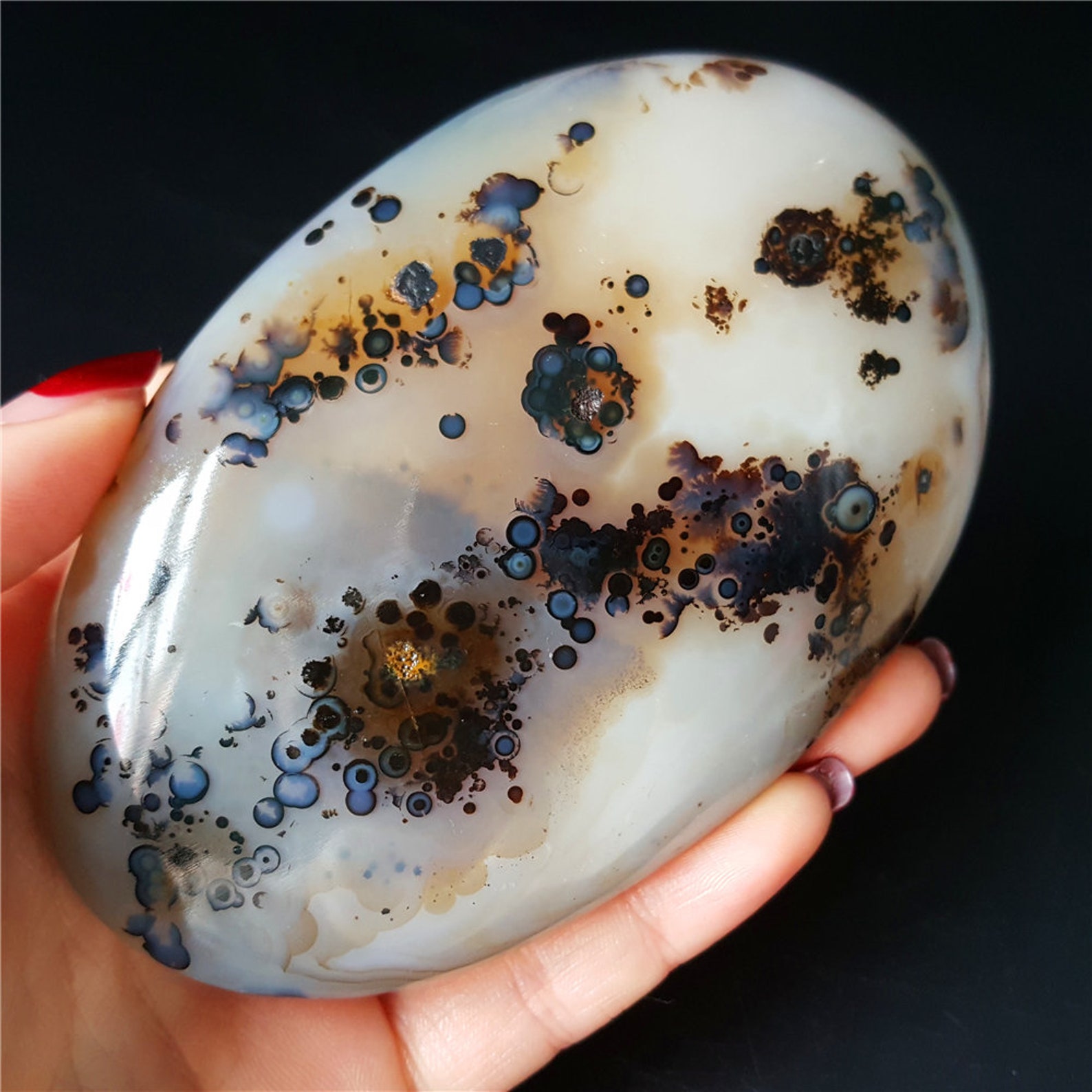 AAA Natural Aquatic Plant Agate Banded Crystal Polished | Etsy