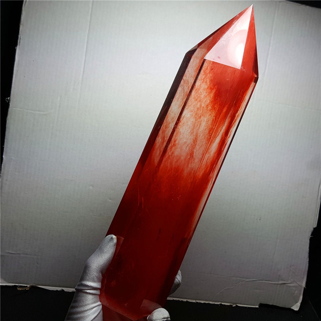 Red Strawberry Smelt Crystal Quartz Point Obelisk/smelt Quartz Polished ...