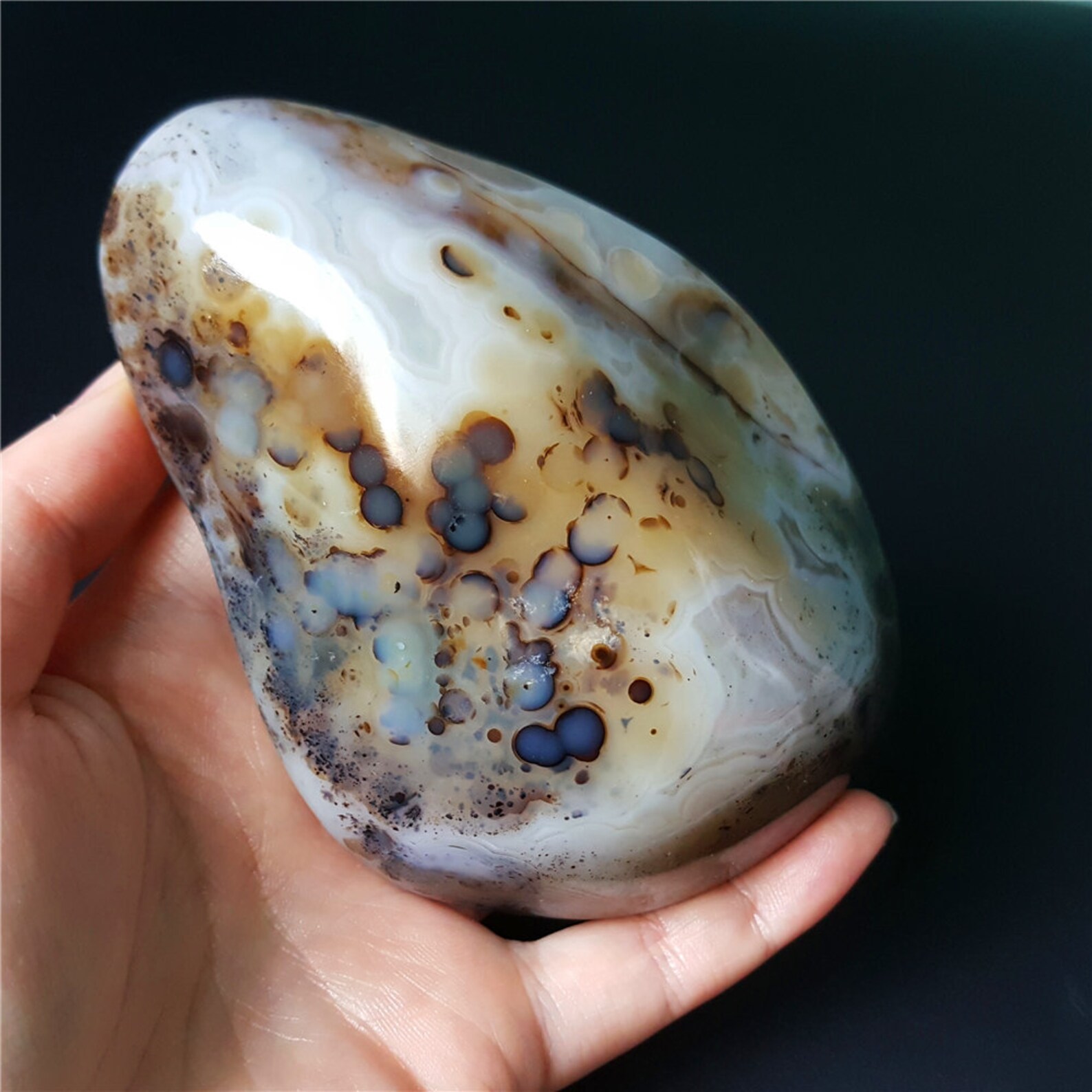 AAA Natural Aquatic Plant Agate Banded Crystal Polished | Etsy