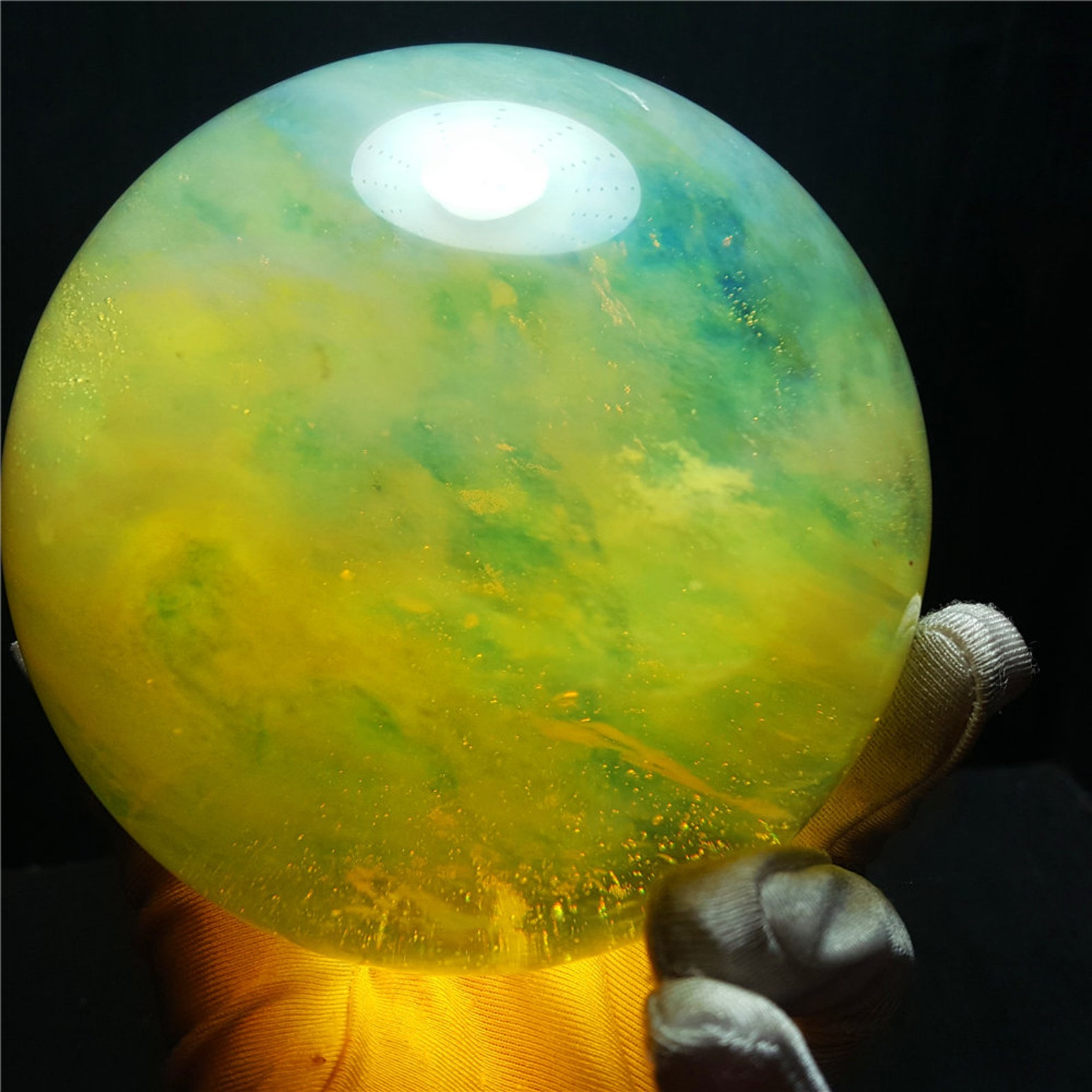 Lemon Smelt Yellow Crystal Quartz Sphere/clear Smelt Quartz - Etsy