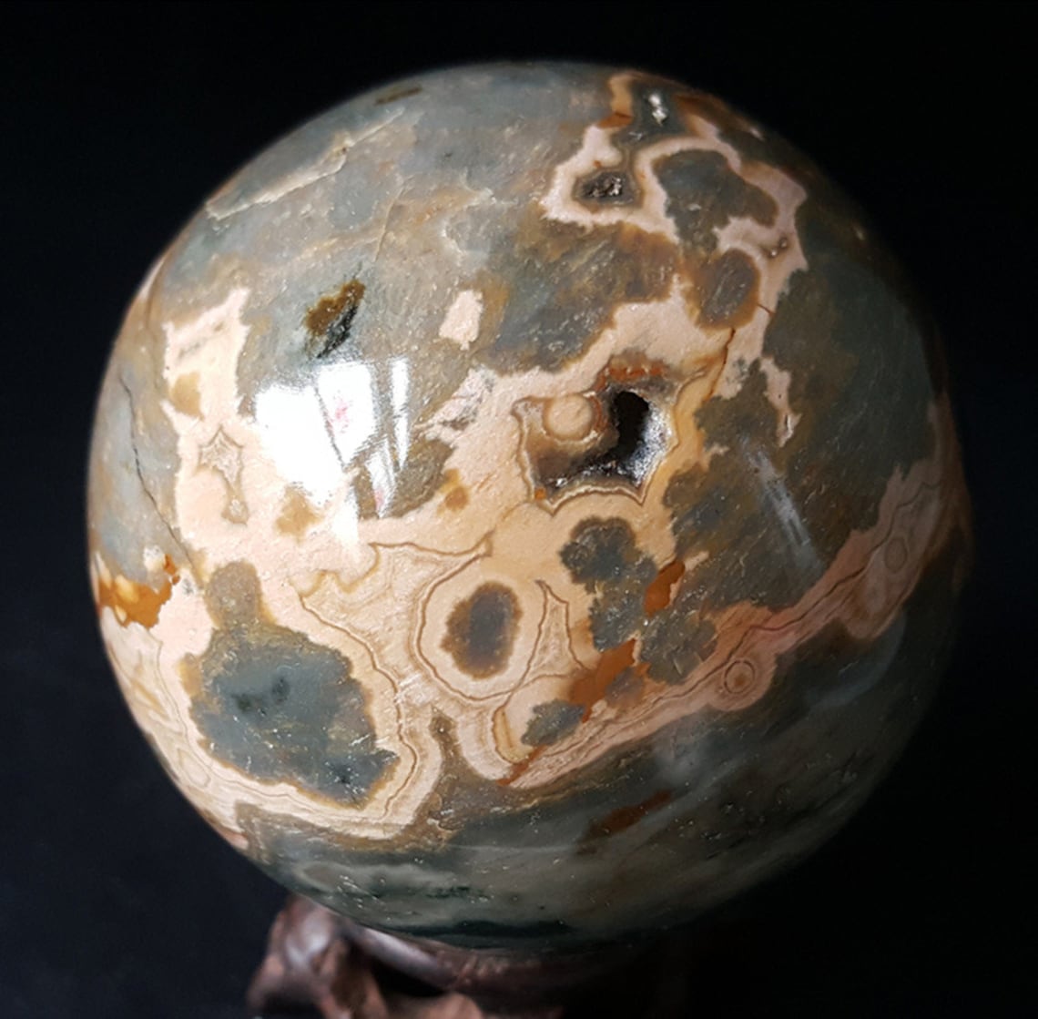AAA Natural Large Ocean Jasper Sphere Ball Crystal Polished | Etsy