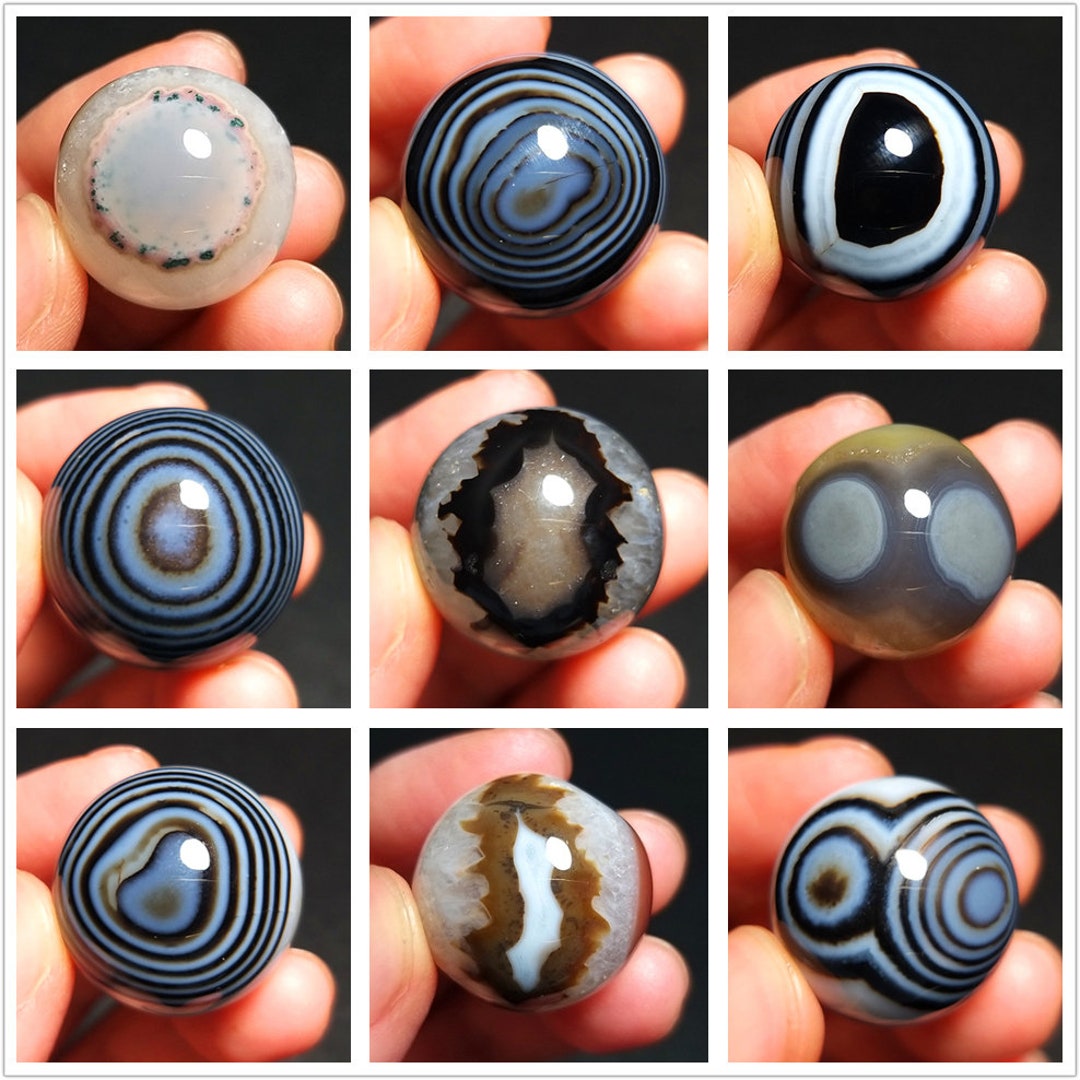 Rare Gobi Eyes Agate Sphere Ball Stone,silk Banded Agate,eye Agate ...