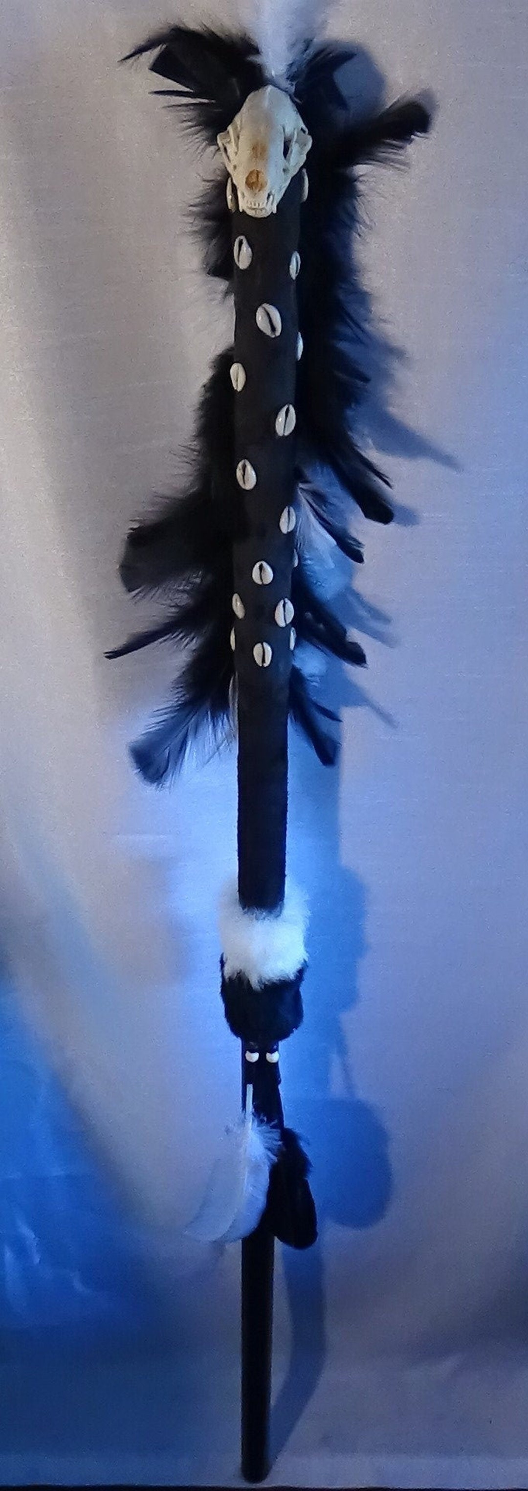 Black and White Shaman Staff/ Healer's Staff/ Ceremonial Staff - Etsy