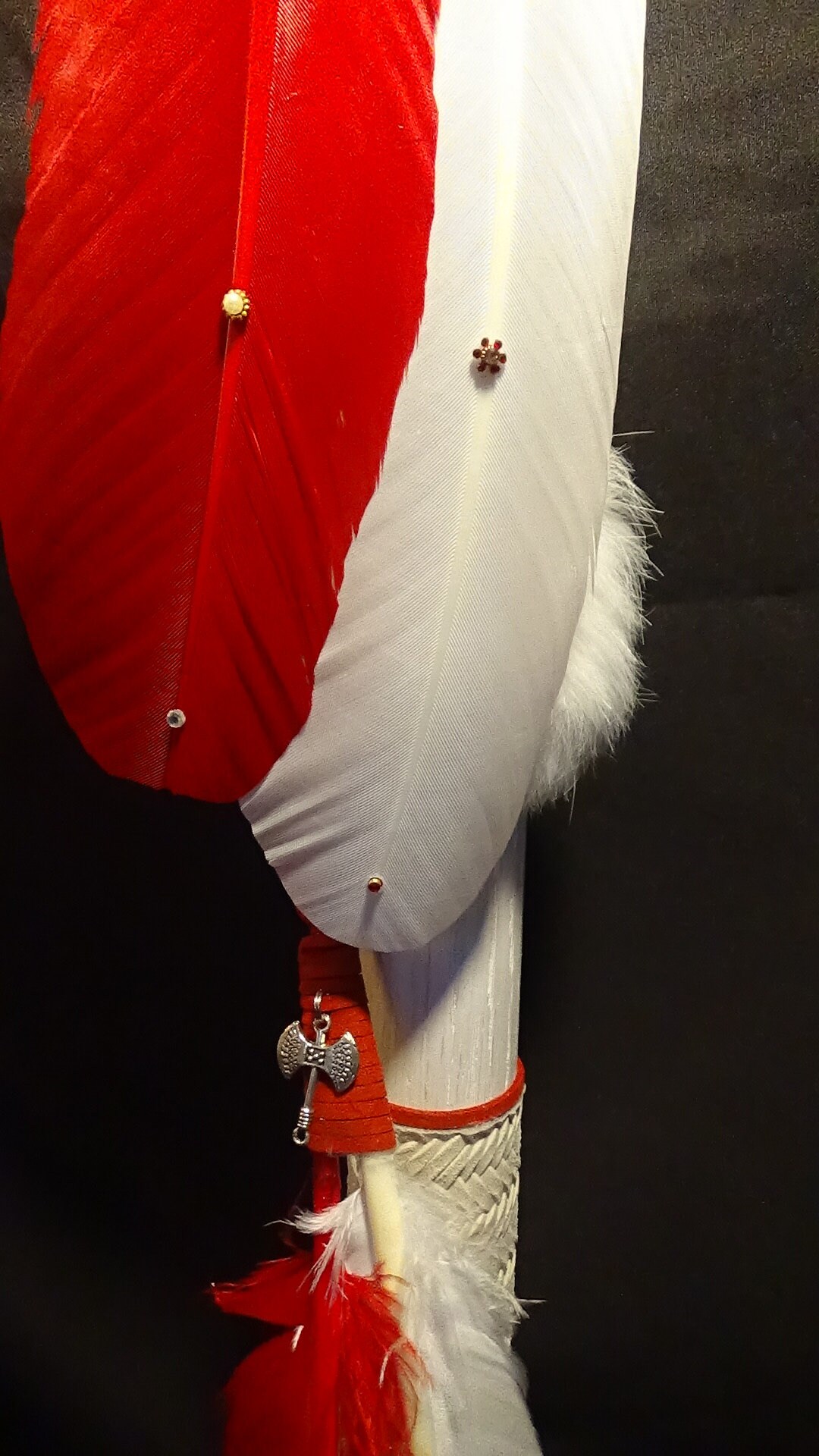 Red & White Staff/ceremonial Staff - Etsy