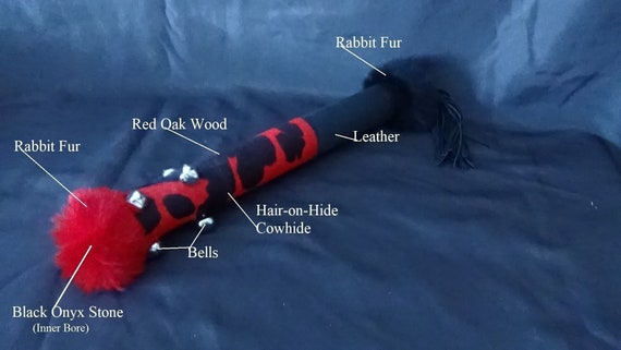 Red Oak Wood & Cowhide With Black Onyx Ritual Rattle or - Etsy