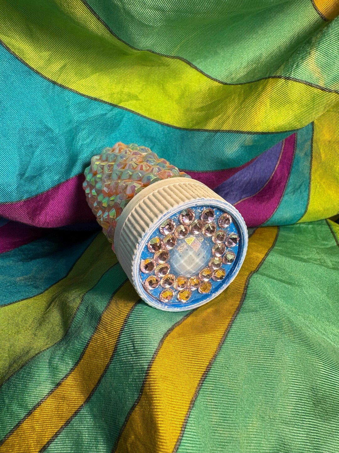 Blue Holographic Bedazzled Pill Bottle: Sparkly Travel Container - Etsy