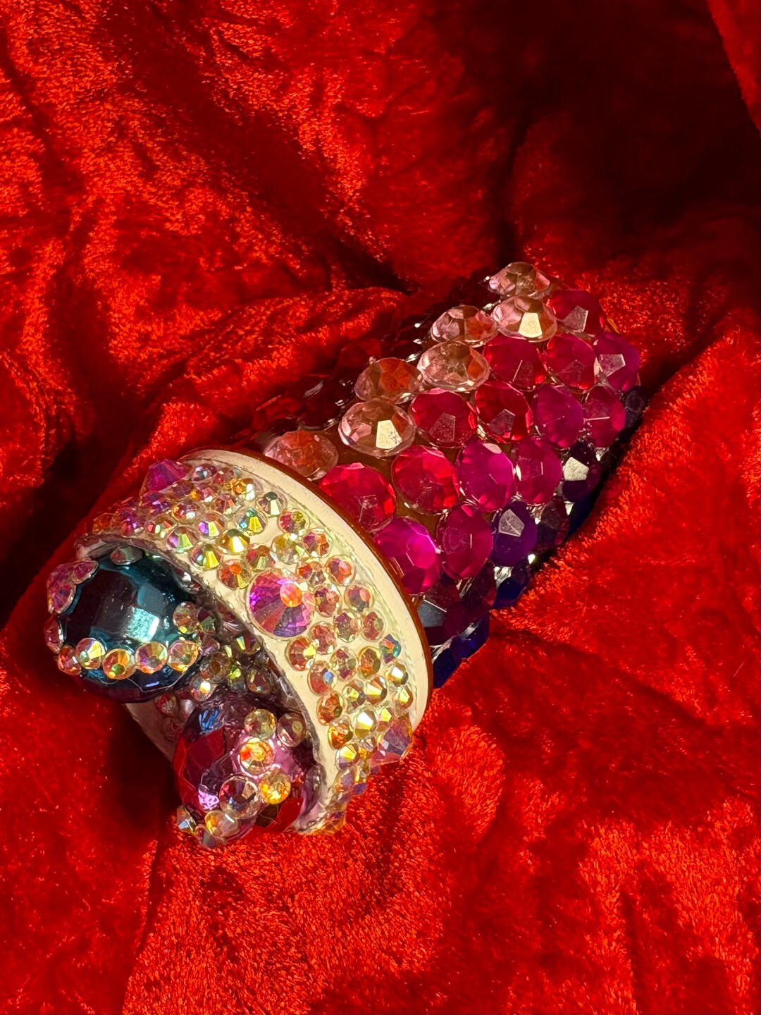 Rainbow Bedazzled Pill Bottle: Disco Ball Charms, Travel Container - Etsy