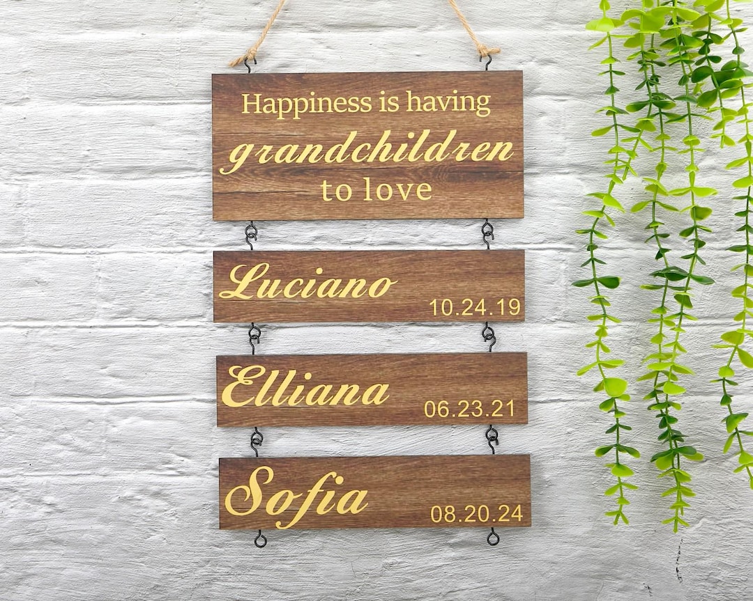 Custom Wooden Grandchildren Sign,personalized Wood Sign,gift for ...