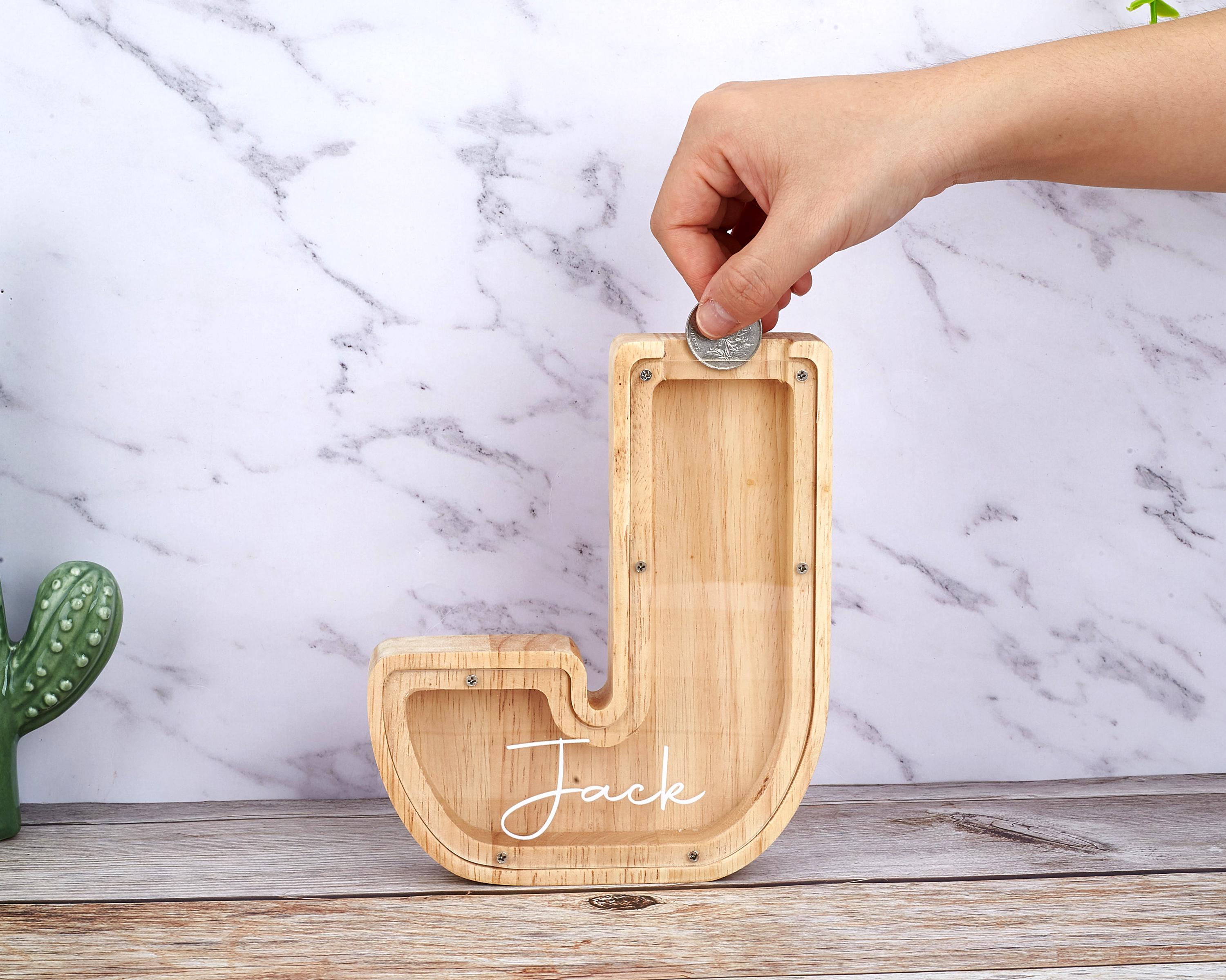 Custom Initial Coin Bank,personalized Piggy Bank of Name,wooden Letter ...