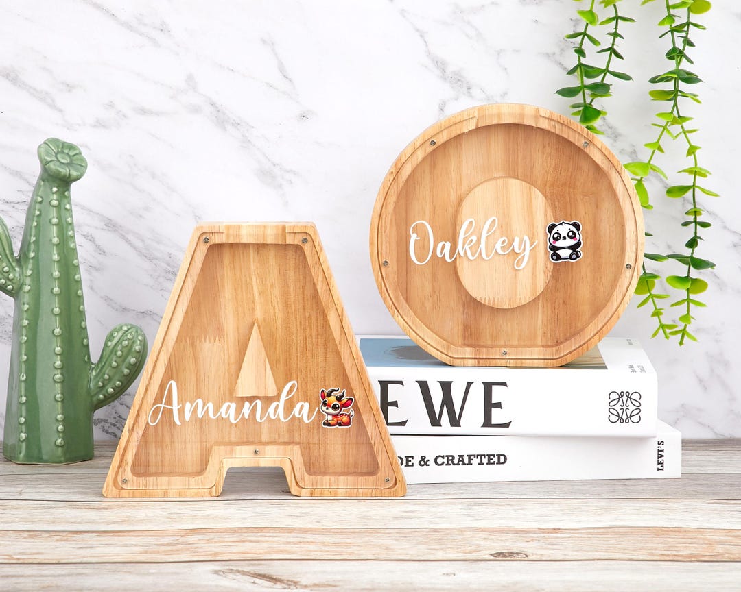 Personalized Name Wood Piggy Bank,custom Coin Bank Wood Piggy Bank ...