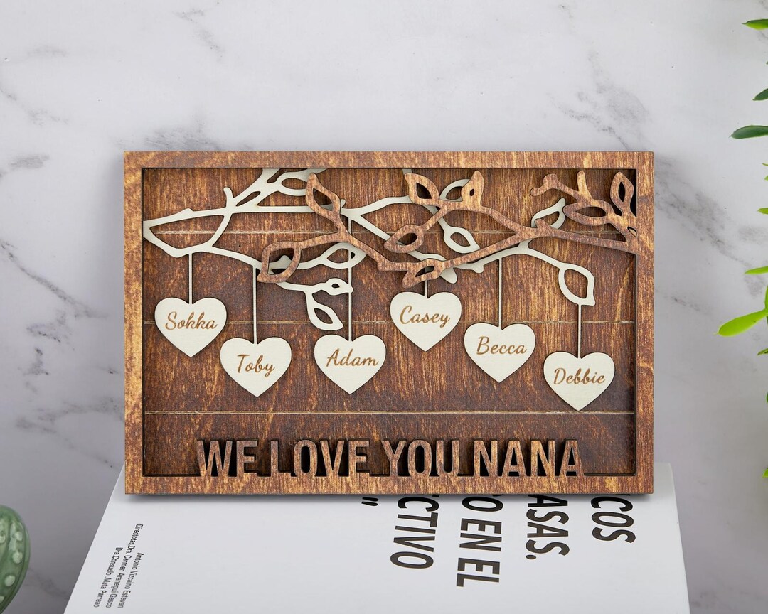 Personalized Wooden Family Names Sign for Home Decor,custom 3D Family ...