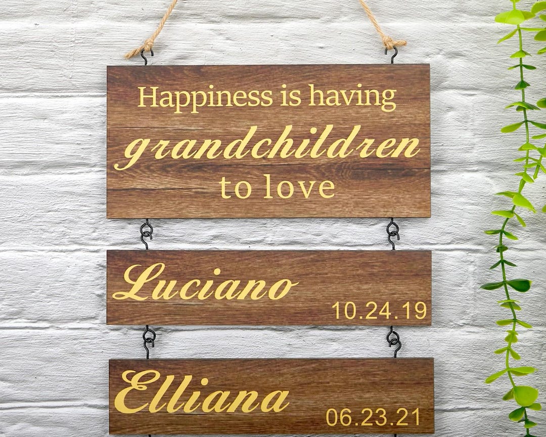 Custom Wooden Grandchildren Sign,personalized Wood Sign,family Name ...