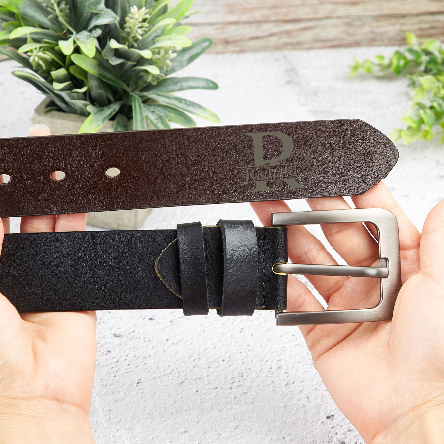 Engraved Leather Belt, Custom Handmade Belt, Anniversary Gift ...