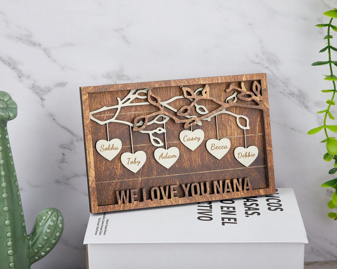 Family Tree Hanging Heart 3D Wall Hanging Decoration,custom Wooden ...