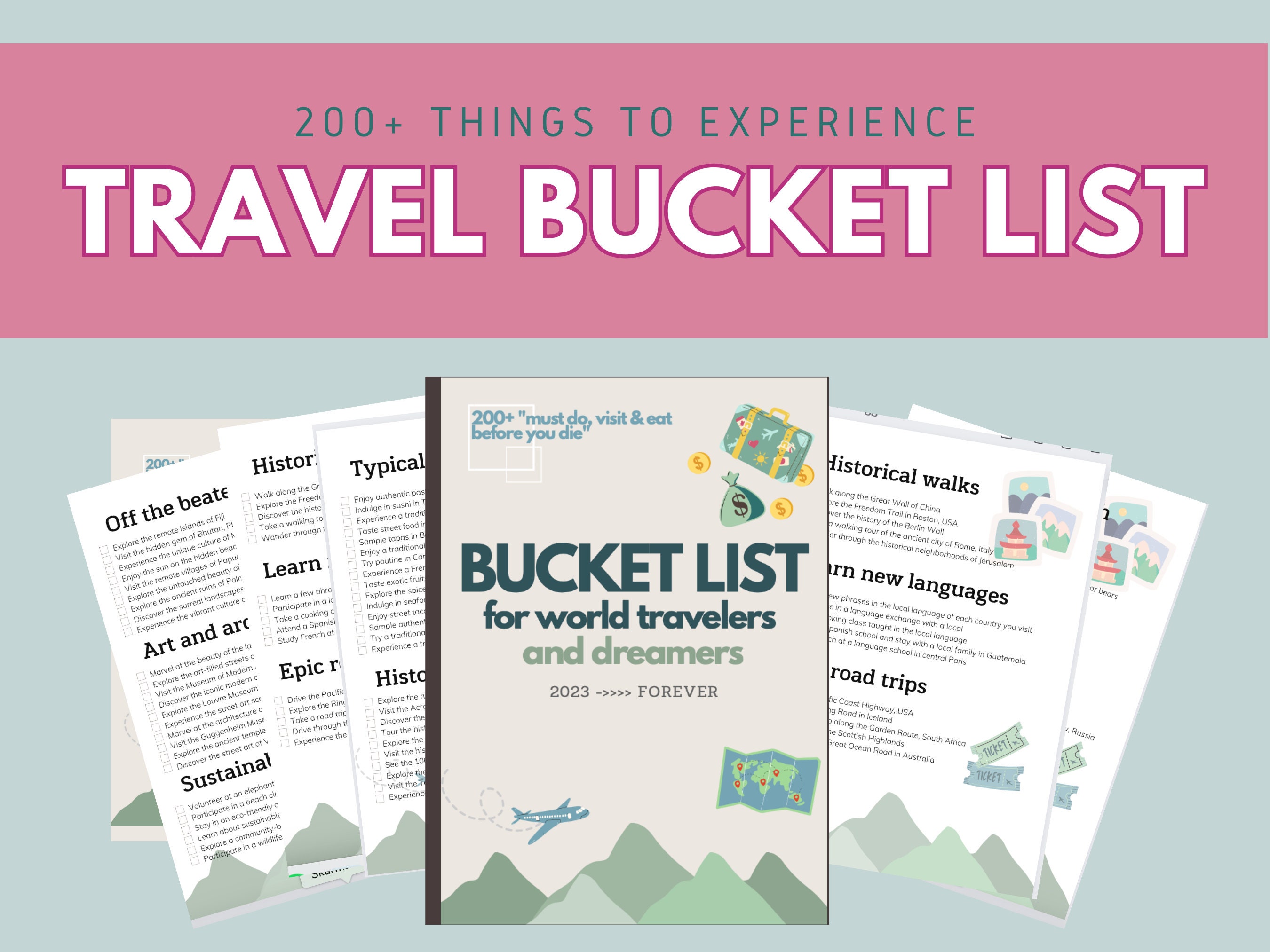 Travel Bucket List | Digital Bucketlist With 200+ Experiences ...