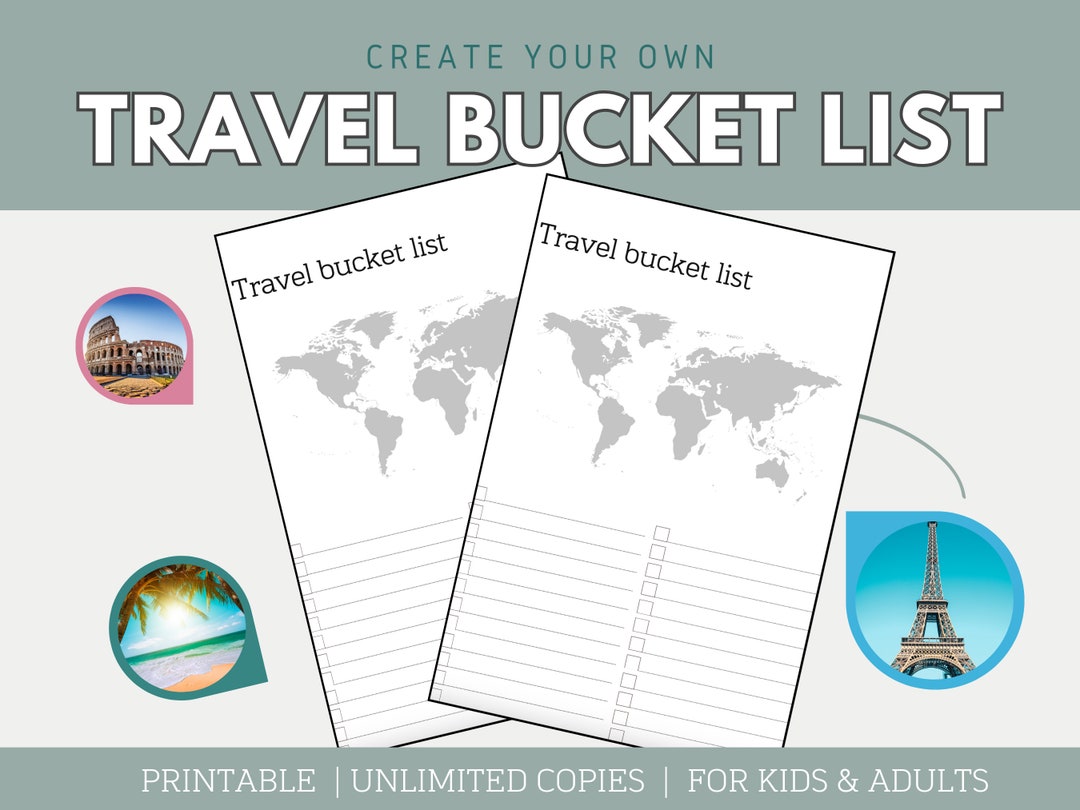 Printable Travel Bucket List | Bucket List Planner | Instant Download ...