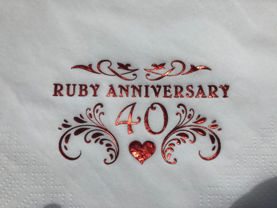 Ruby Wedding 40th Anniversary Napkins Serviettes 3ply Luxury - Etsy