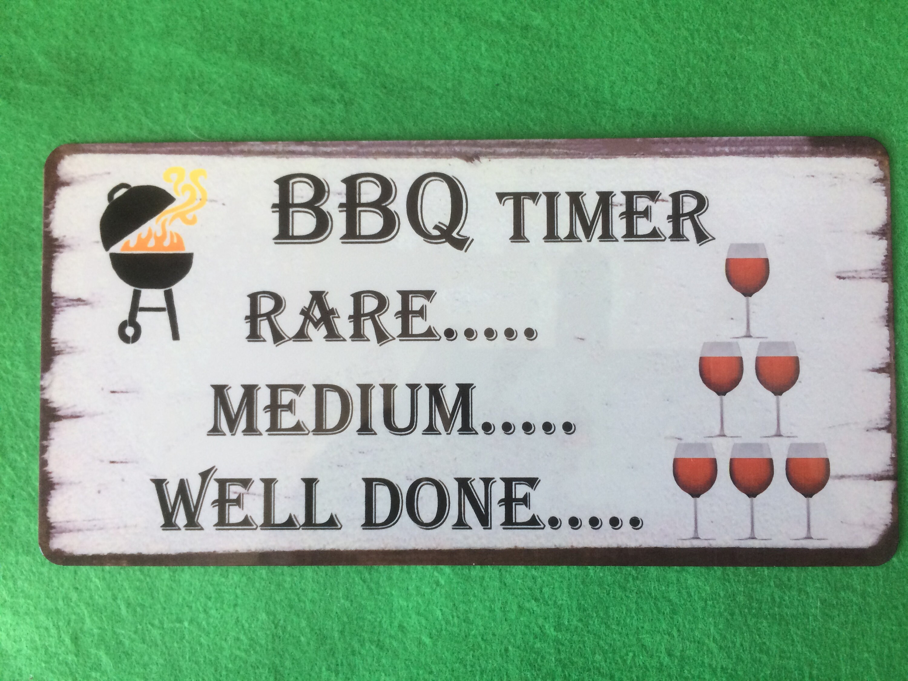 BBQ Cooking Timer Sign / Plaque Wine Drinking Fun Garden Idea | Etsy
