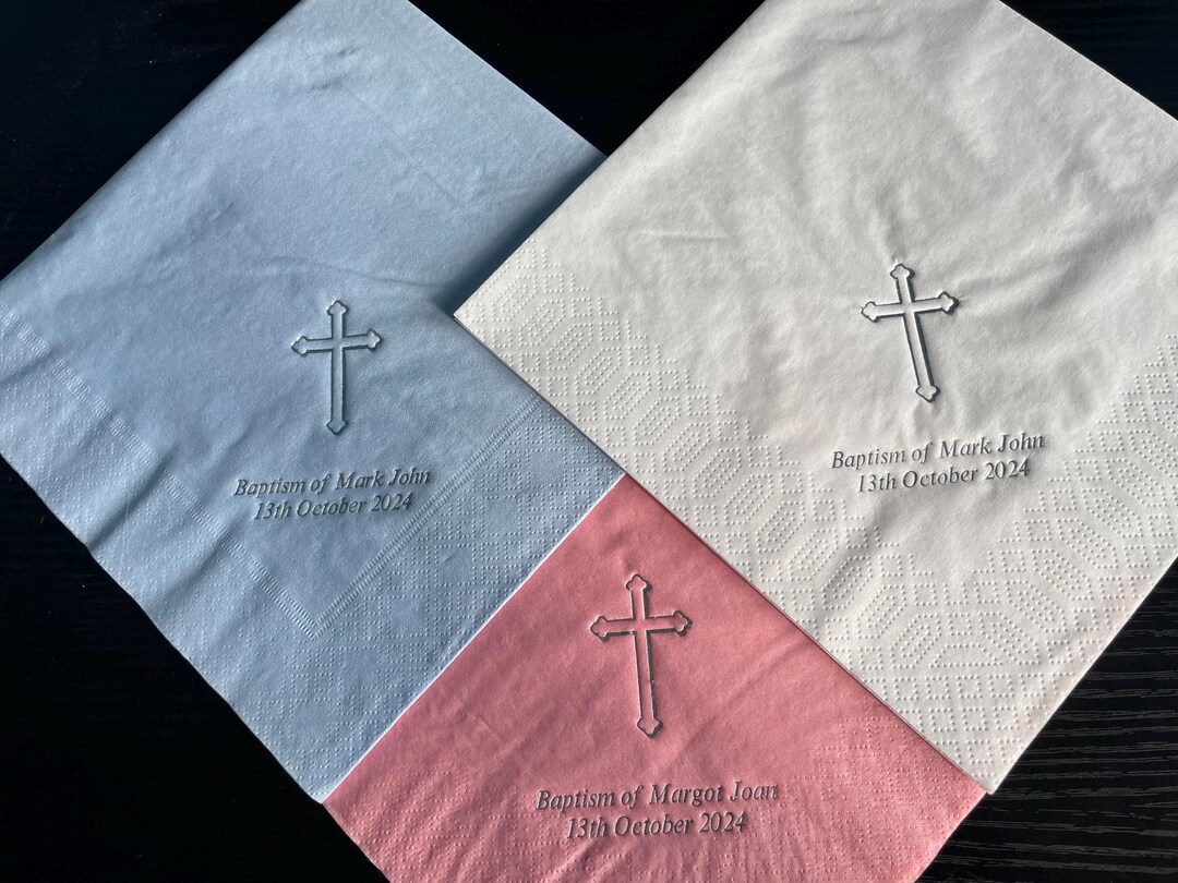 Personalised Baptism , Holy Communion Napkins Serviettes Cross Design ...