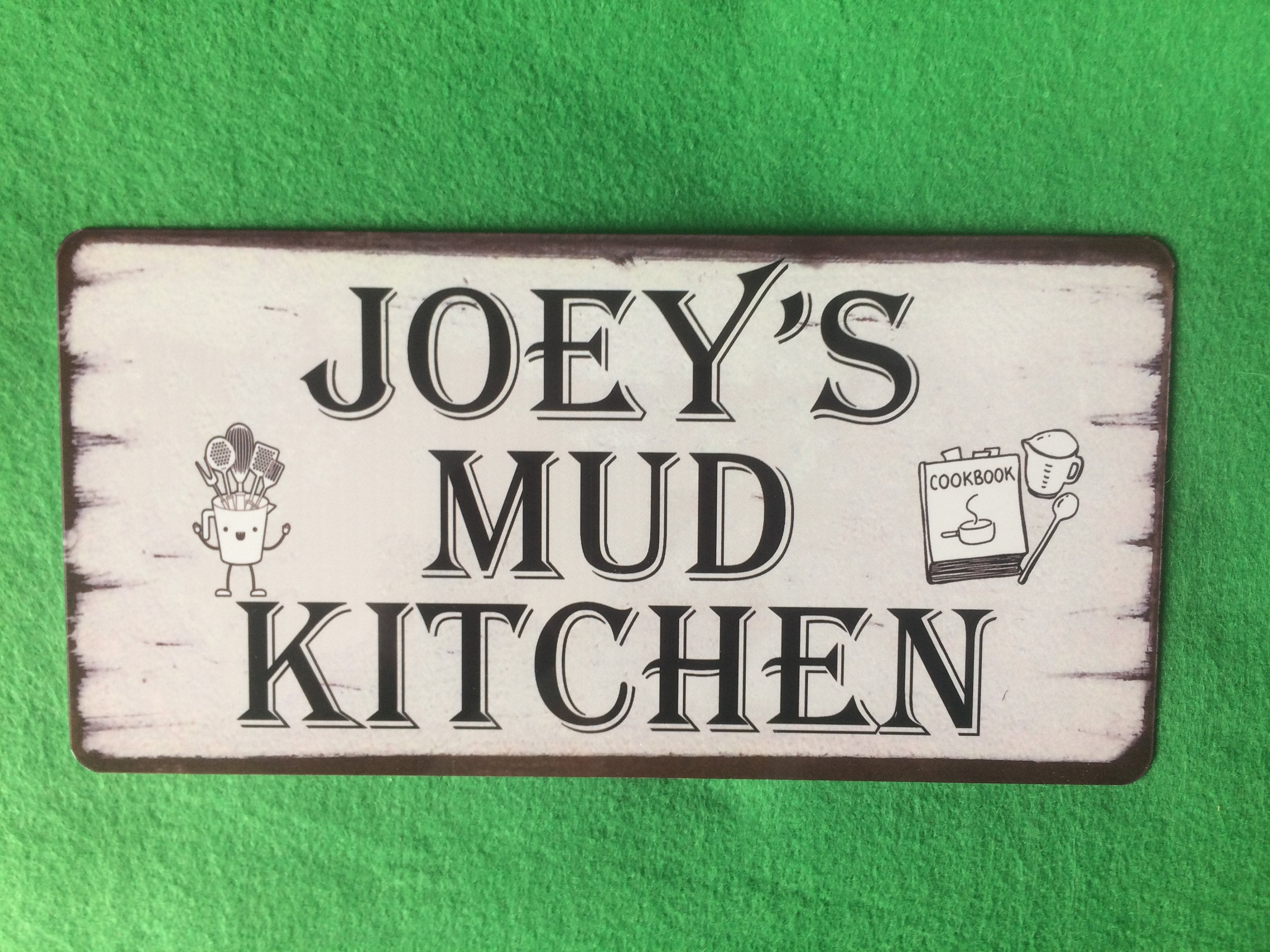 Personalised Mud Kitchen Sign Shabby Chic Style Fun Gift for - Etsy