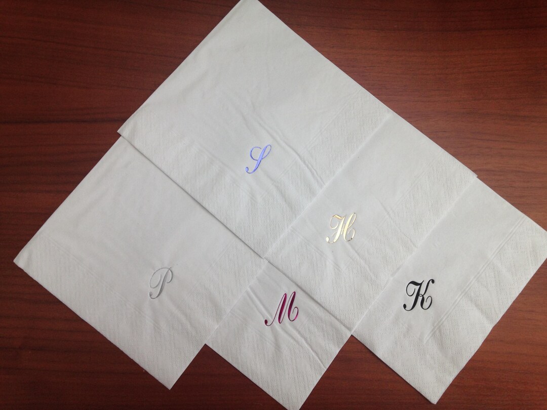 Monogram Letter Alphabet Printed Buffet Napkins Foil Printed - Etsy