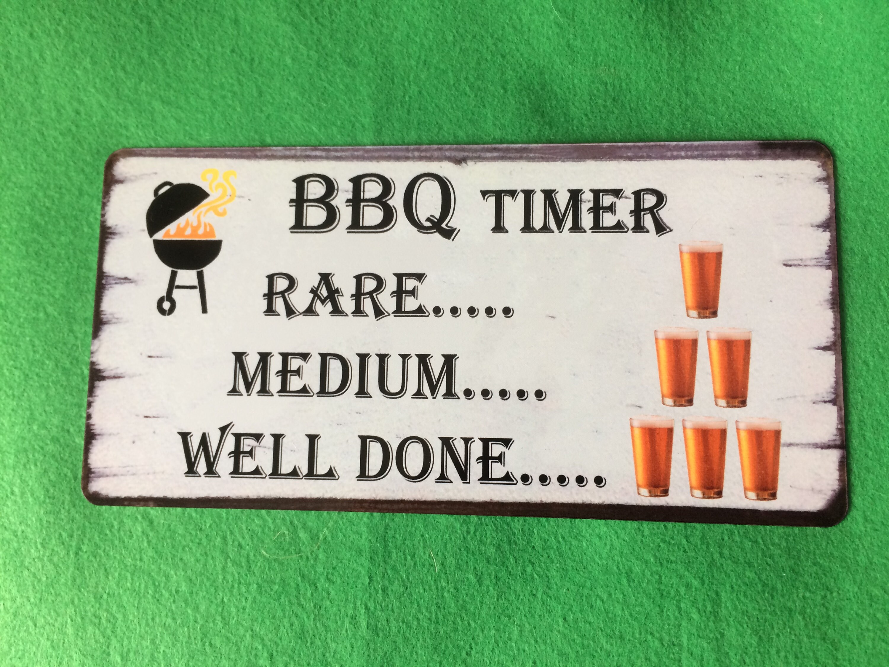 BBQ Cooking Timer Sign / Plaque Fun Garden Beer Drinking Idea - Etsy UK