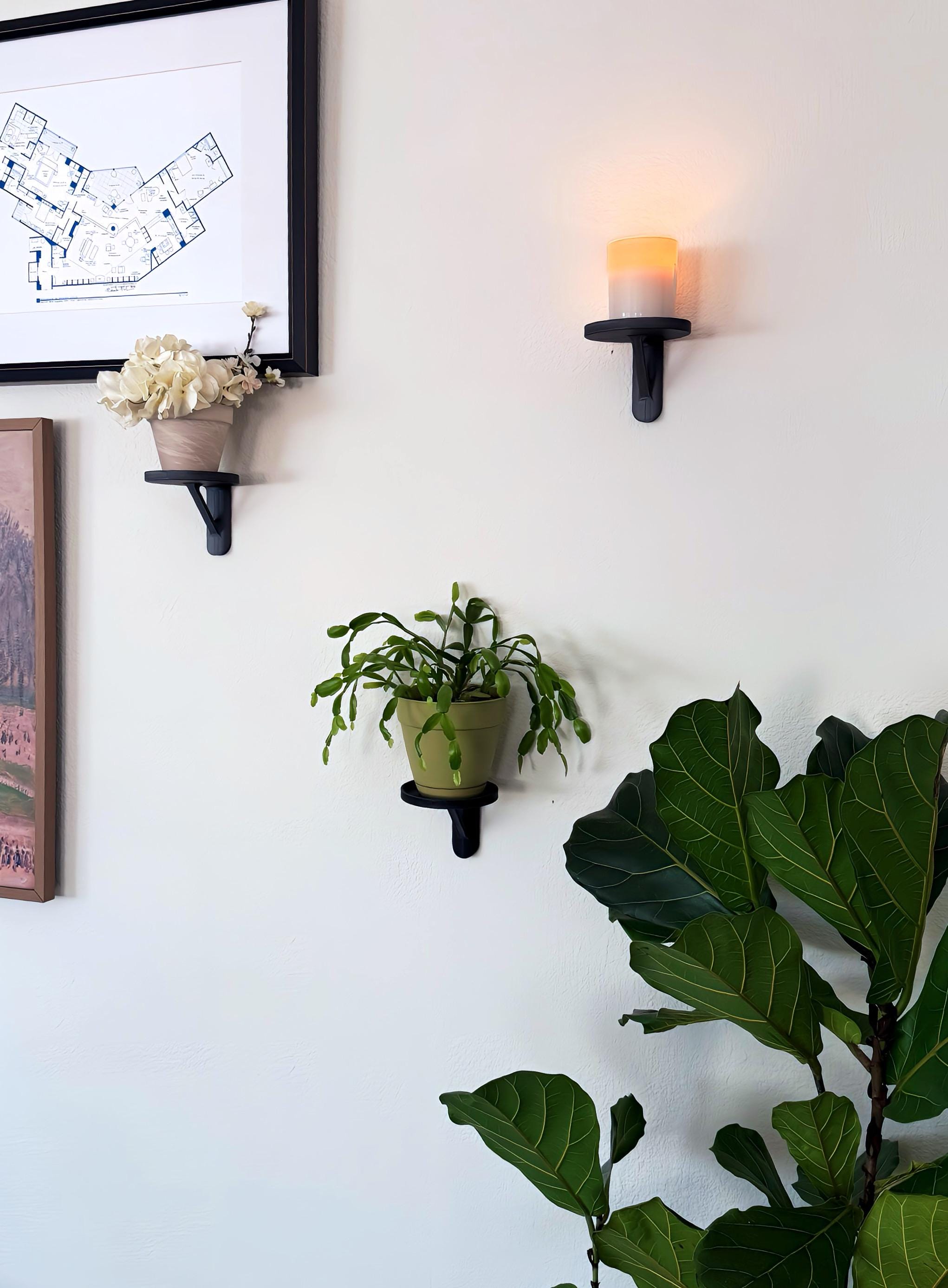 3D Printed Wall Plant Shelf: Minimalist Floating Planter, Veteran ...
