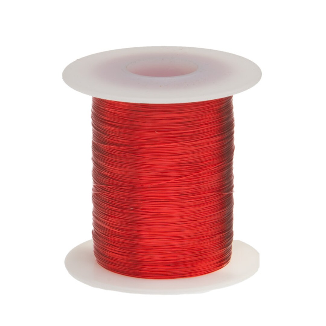 28 AWG Red Enameled Copper Wire, Pure Round Copper, Bright Finish ...
