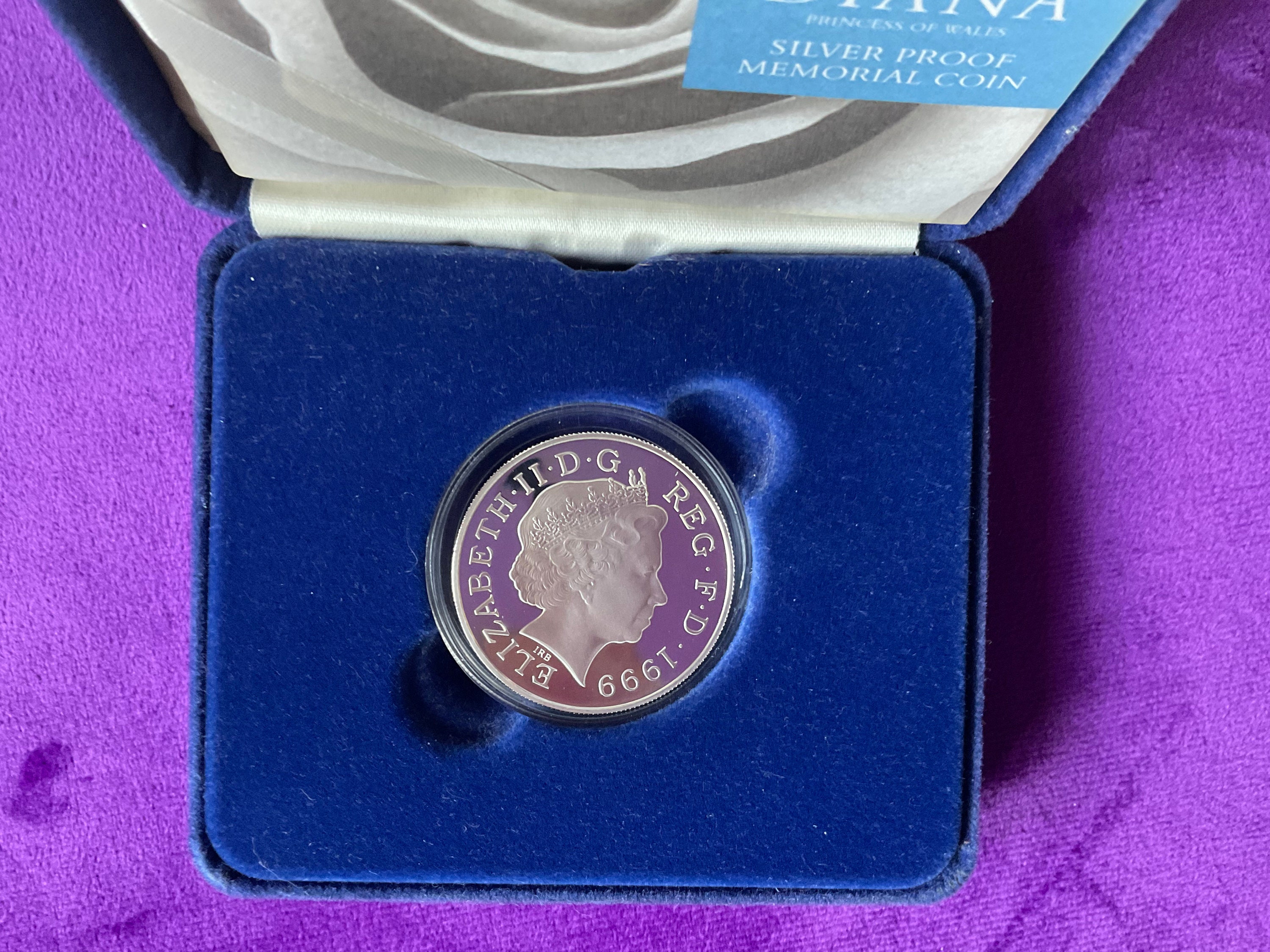DIANA Princess of Wales Silver Proof MEMORIAL Coin With Royal Mint ...