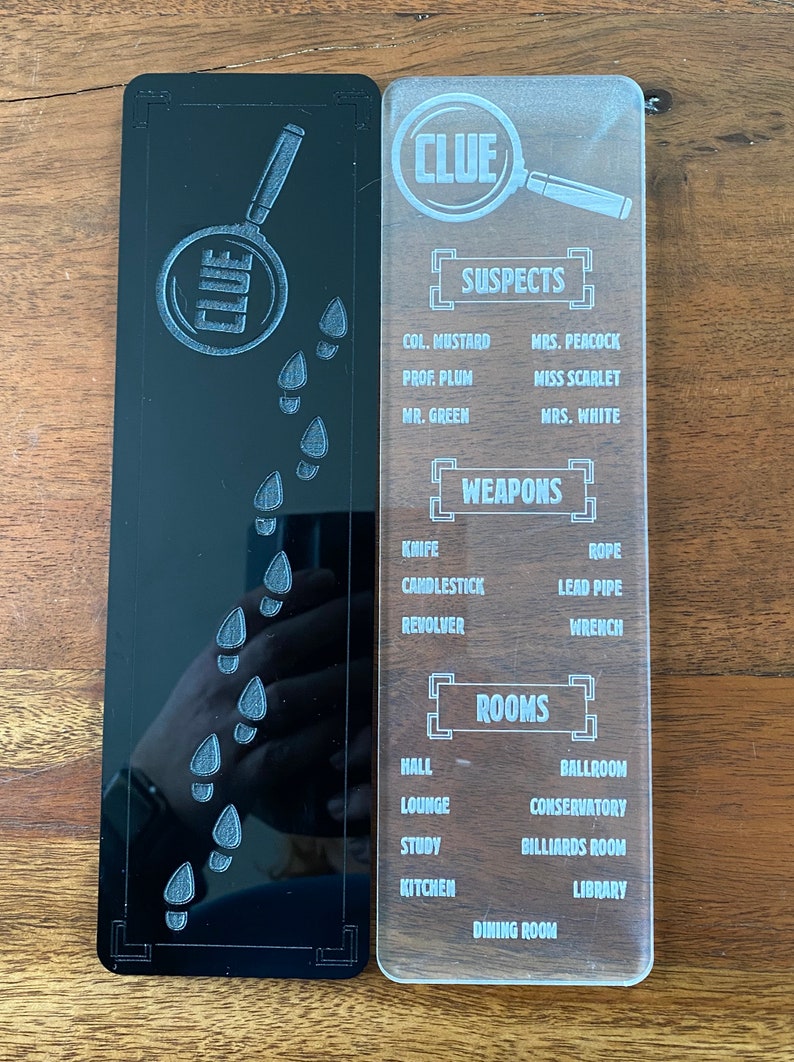 Clue Erasable Acrylic Answer Sheet - Etsy