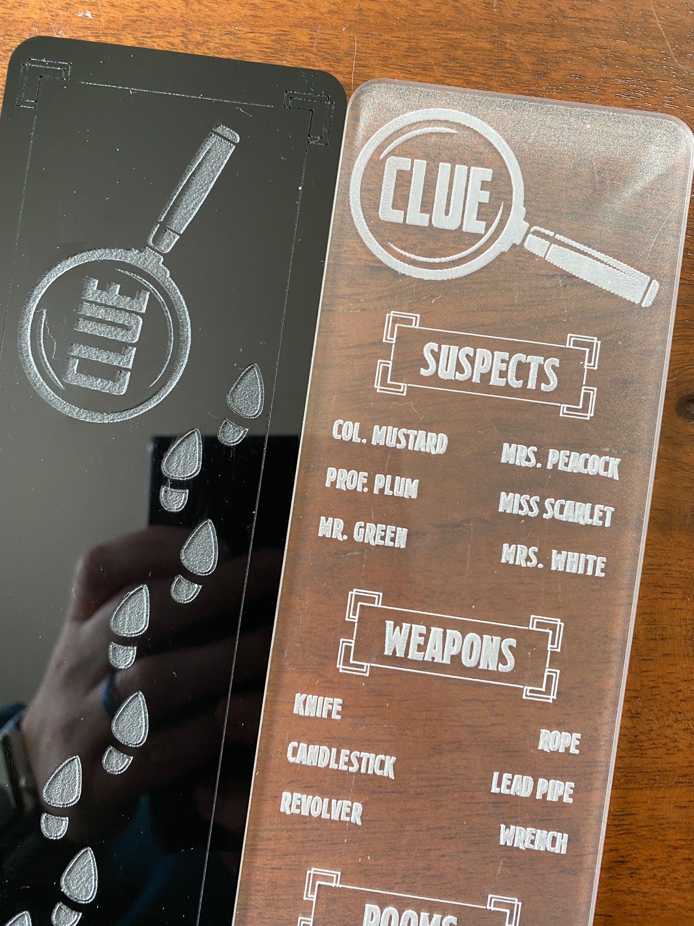 Clue Erasable Acrylic Answer Sheet - Etsy