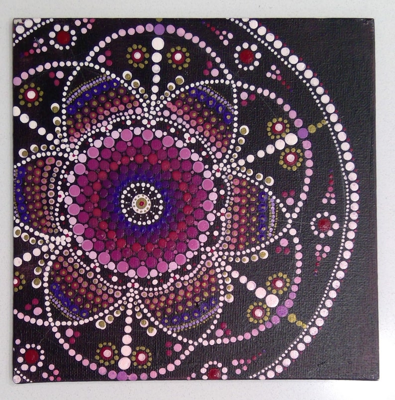 Mandala, Dot Art, Mandala Canvas, Mandala Hand Painted, Original ...