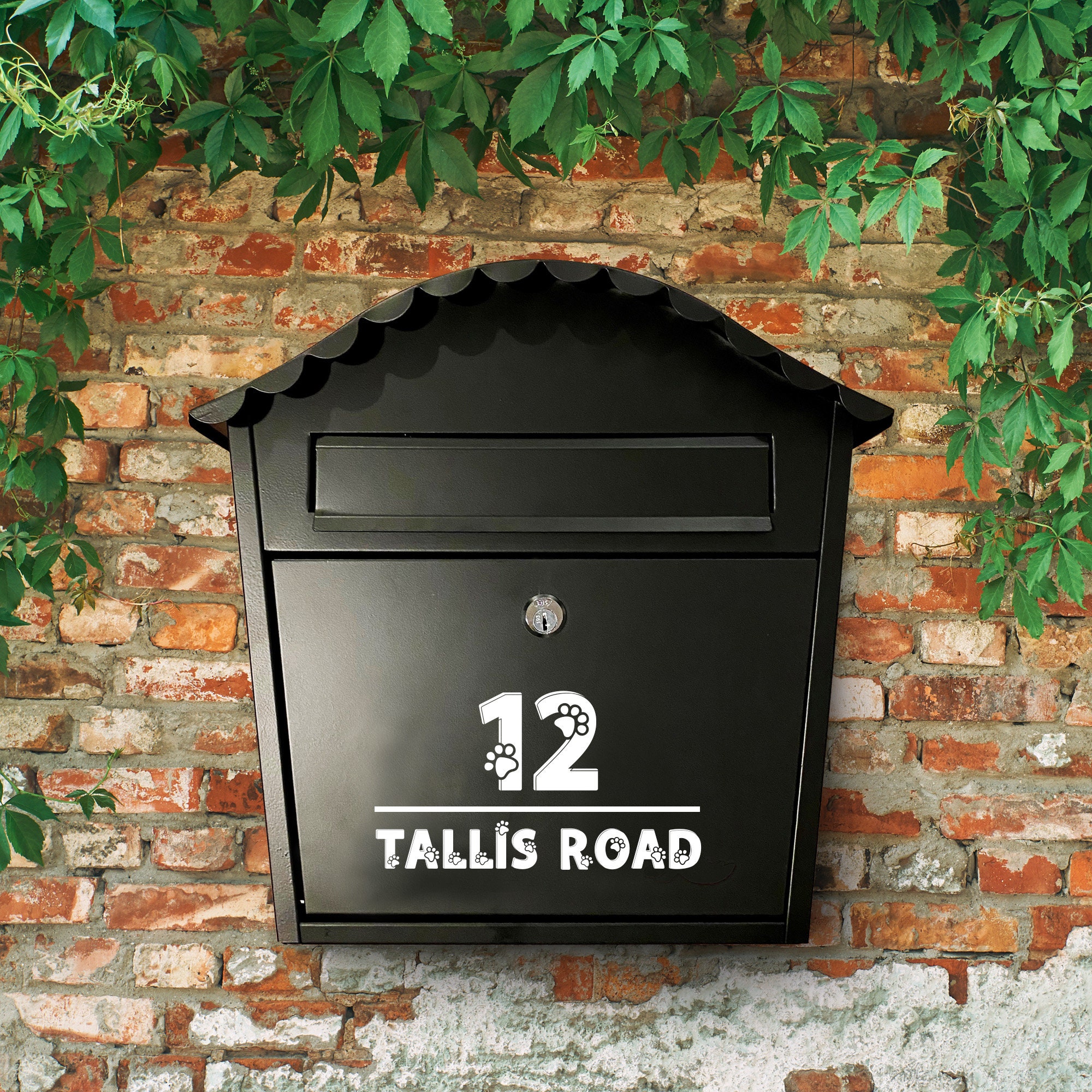 Mailbox Vinyl Decal With Dog Cat Paw Prints | Personalised Animal ...