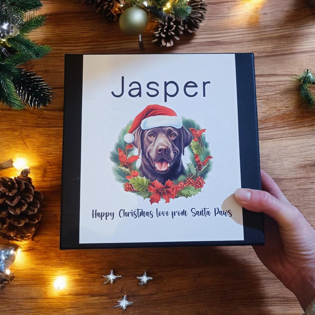 Dog Christmas Gift Box ALL BREEDS Personalised Dog Christmas Eve Box ...