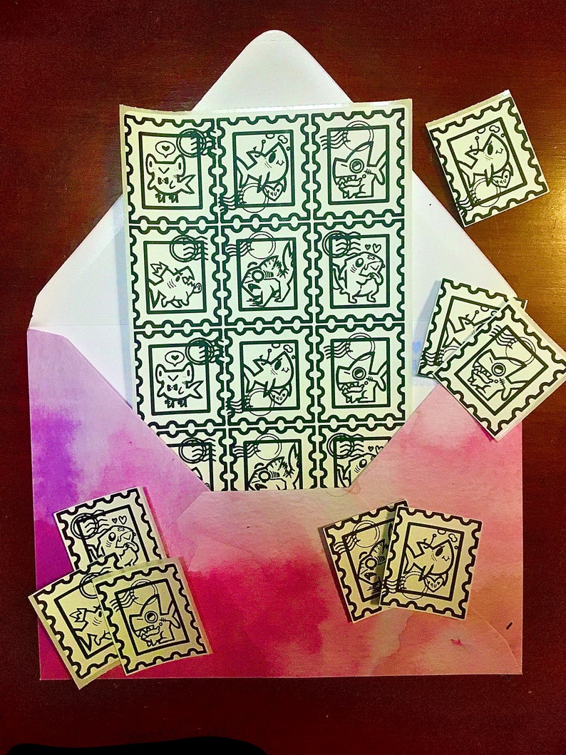 Shark Stamp Sticker Set - Etsy