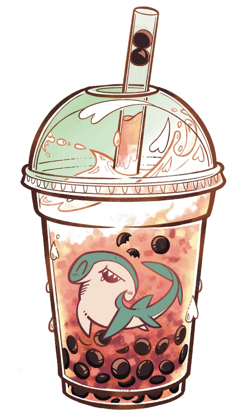 Boba Tea Shark Sticker Set - Etsy UK