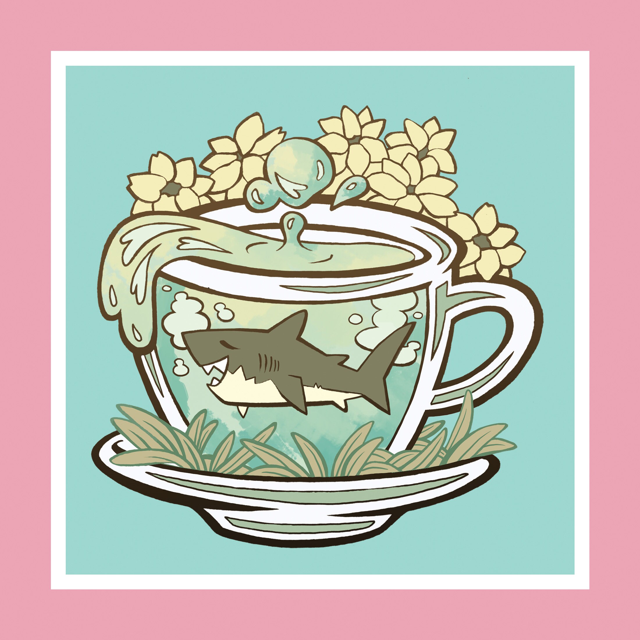 Tea Shark Print Set | Etsy