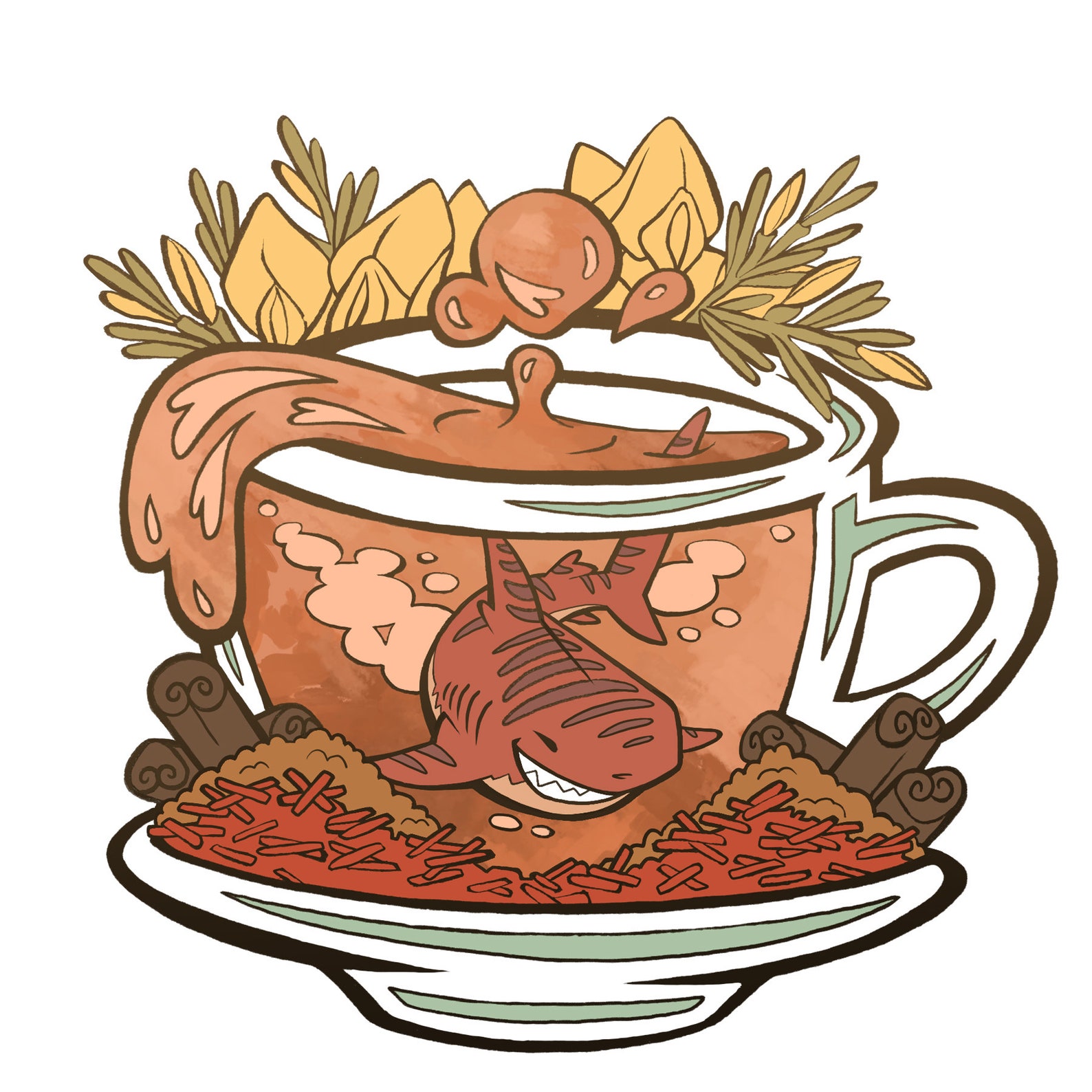 Tea Sharks Sticker Set | Etsy