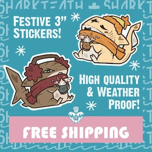 Boba Tea Shark Sticker Set - Etsy UK