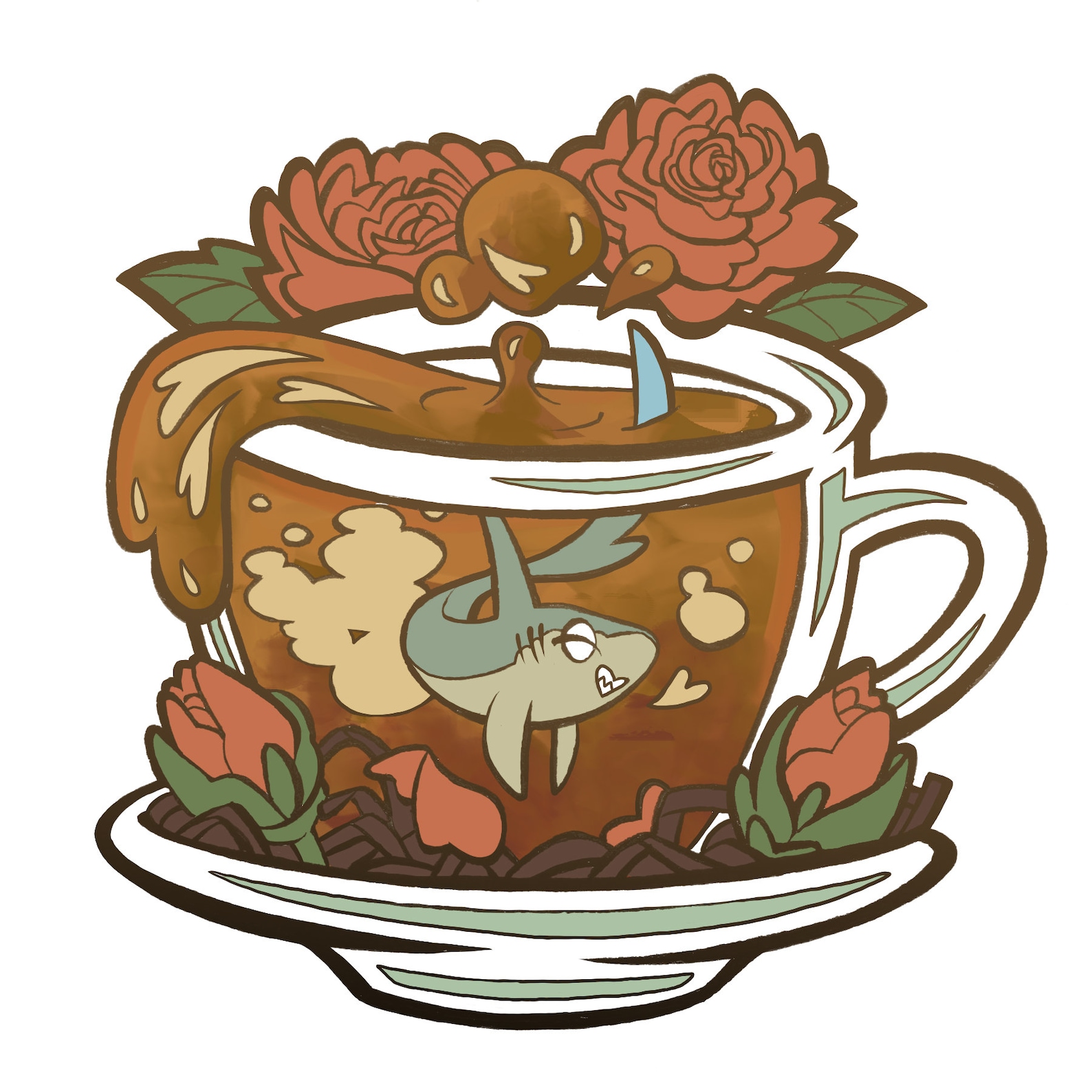 Tea Sharks Sticker Set | Etsy