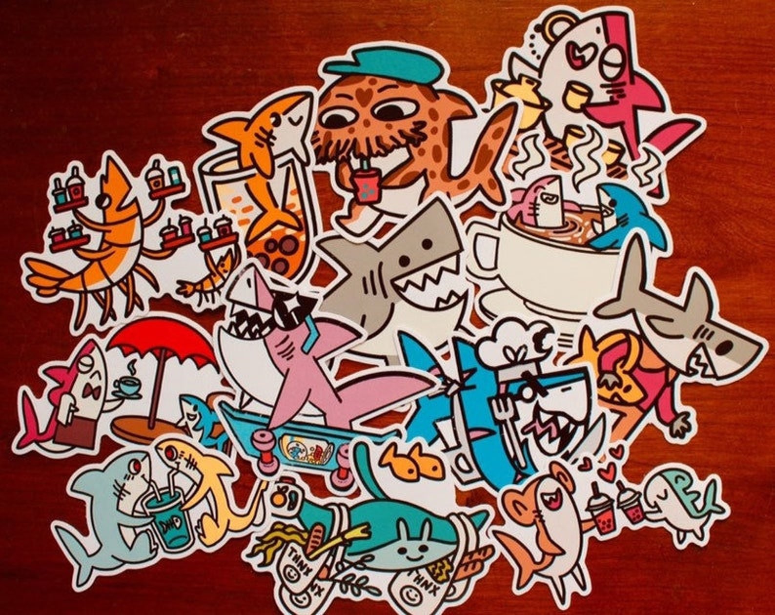 Tea Sharks Sticker Set | Etsy