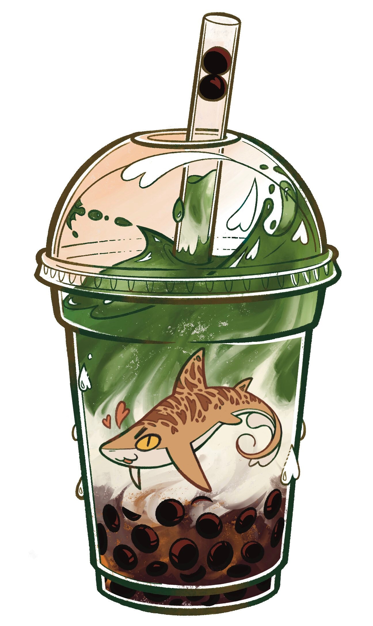 Boba Tea Shark Sticker Set - Etsy UK