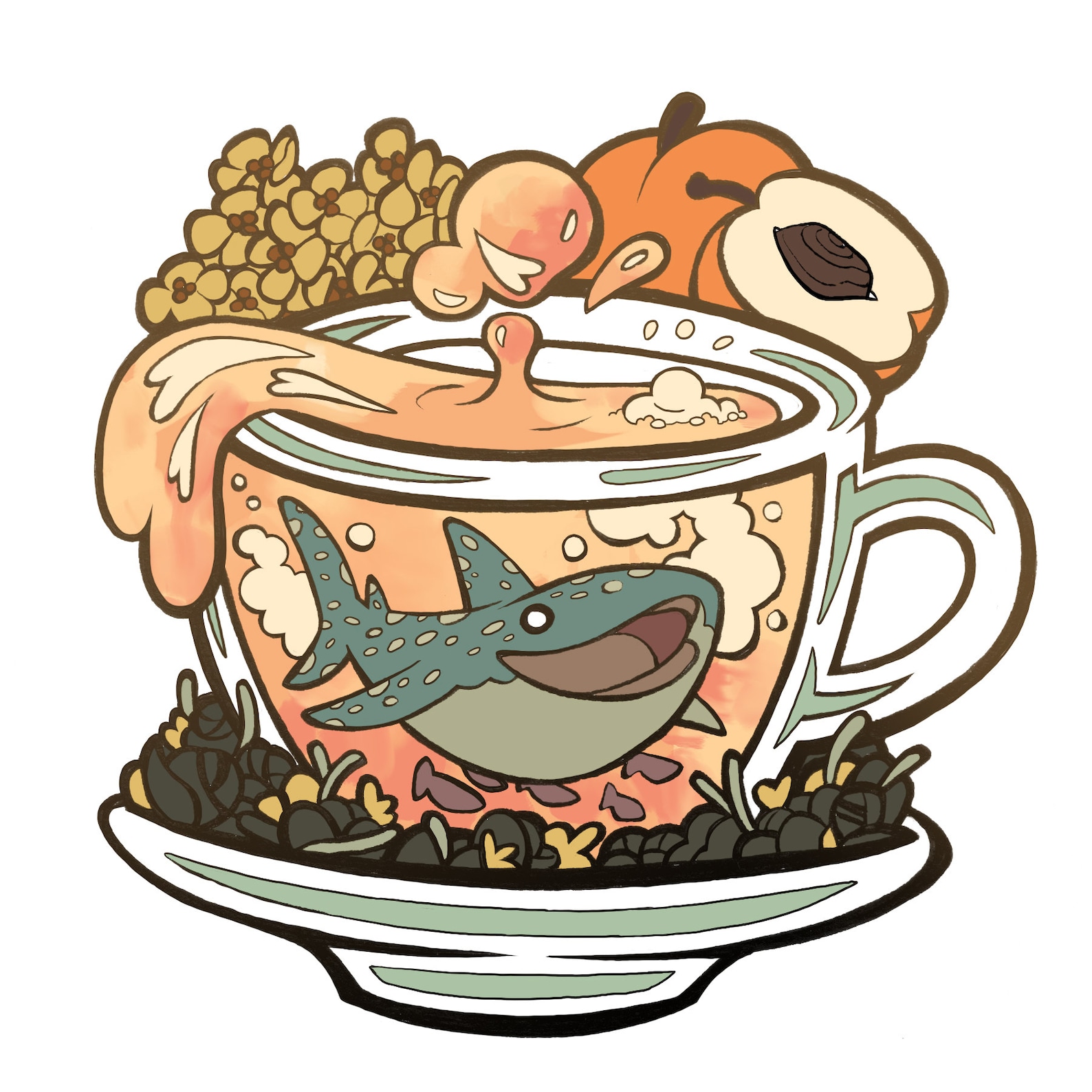 Tea Sharks Sticker Set | Etsy