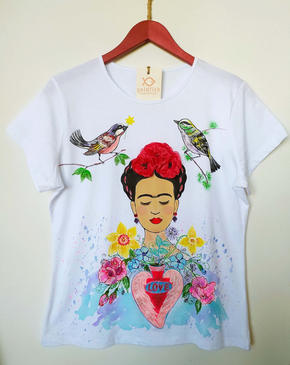 Frida Kahlo Hand-painted Shirt for Women. Artist Frida Kahlo T-shirt ...